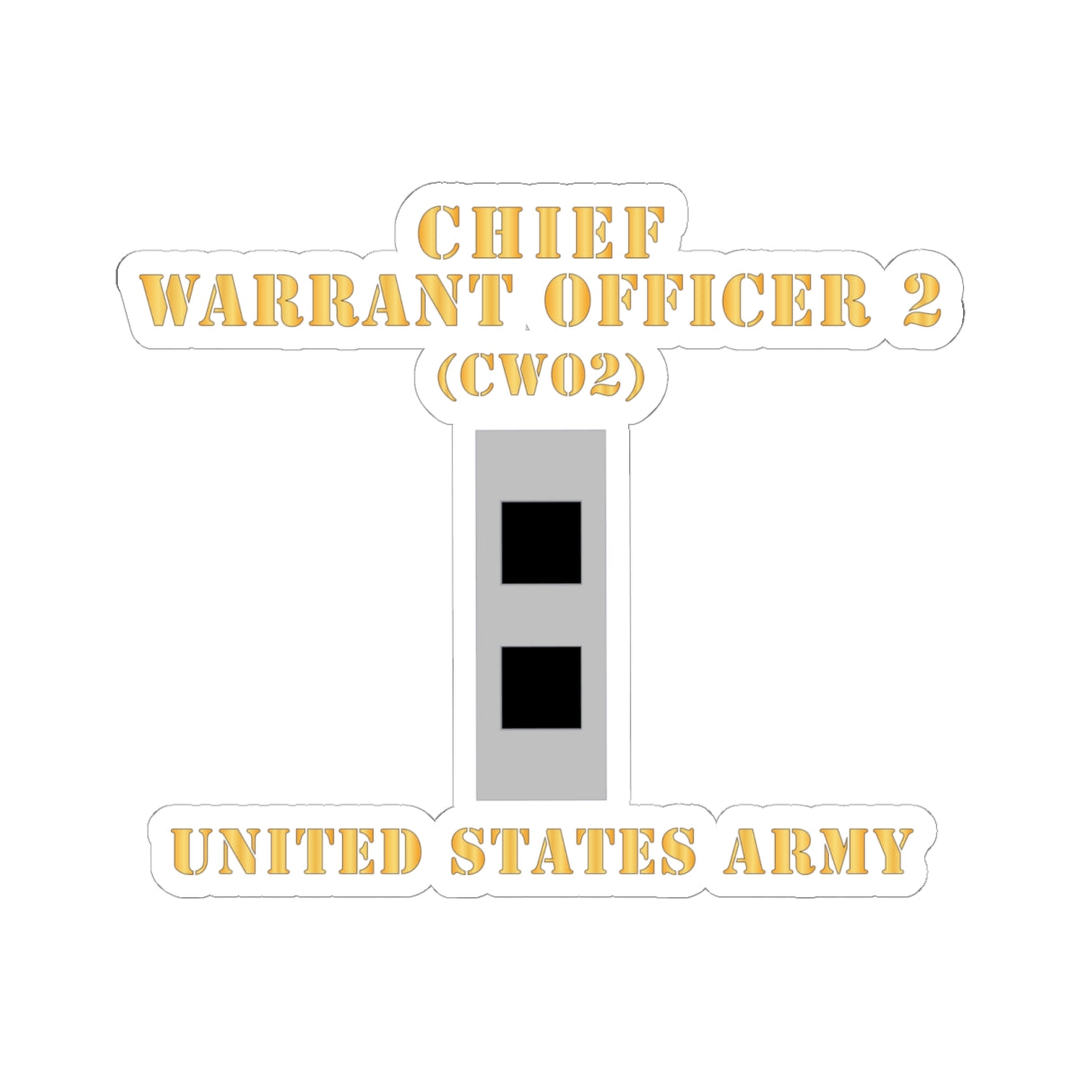 Kiss-Cut Stickers - Army - Chief Warrant Officer 2 - CW02 - Flat - X 3 – Army Stickers