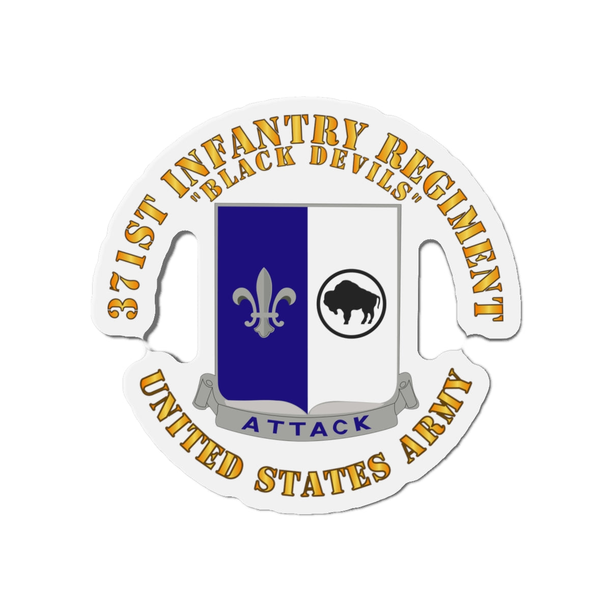 Die-Cut Magnets - Army - 371st Infantry Regiment - DUI (V0) - Black De ...