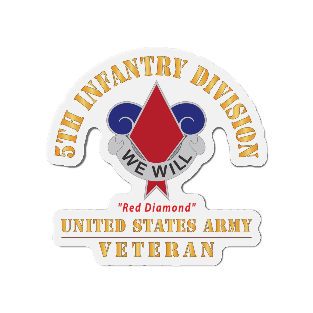 Die-Cut Magnets - Army - DUI - 5th Infantry Division - Red Diamond - U ...