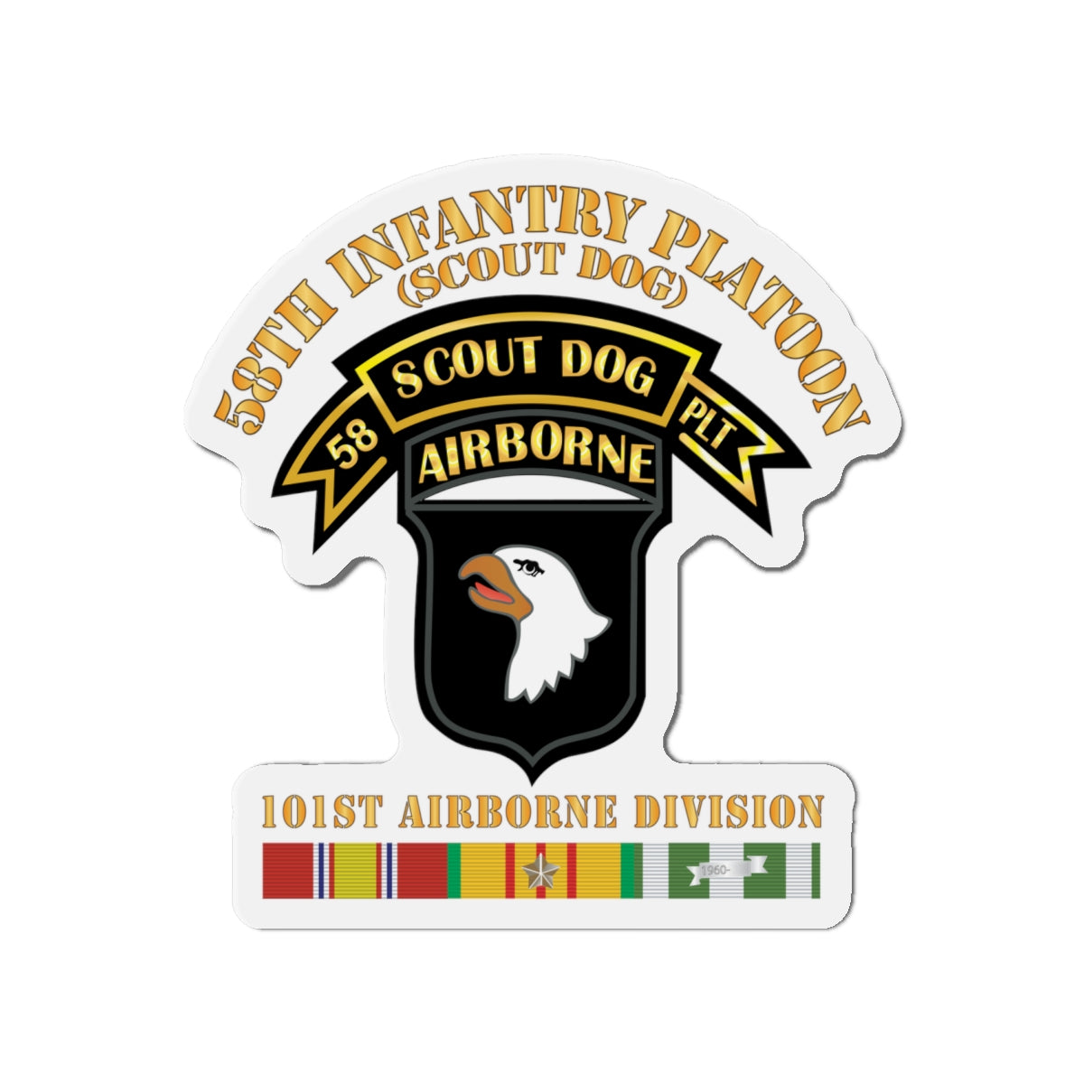 Die-Cut Magnets - Army - 58th Infantry Platoon - Scout Dog - w VN SVC ...