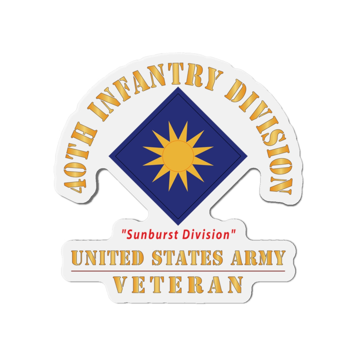 Die-Cut Magnets - Army - SSI - 40th Infantry Division - Sunburst Divis ...