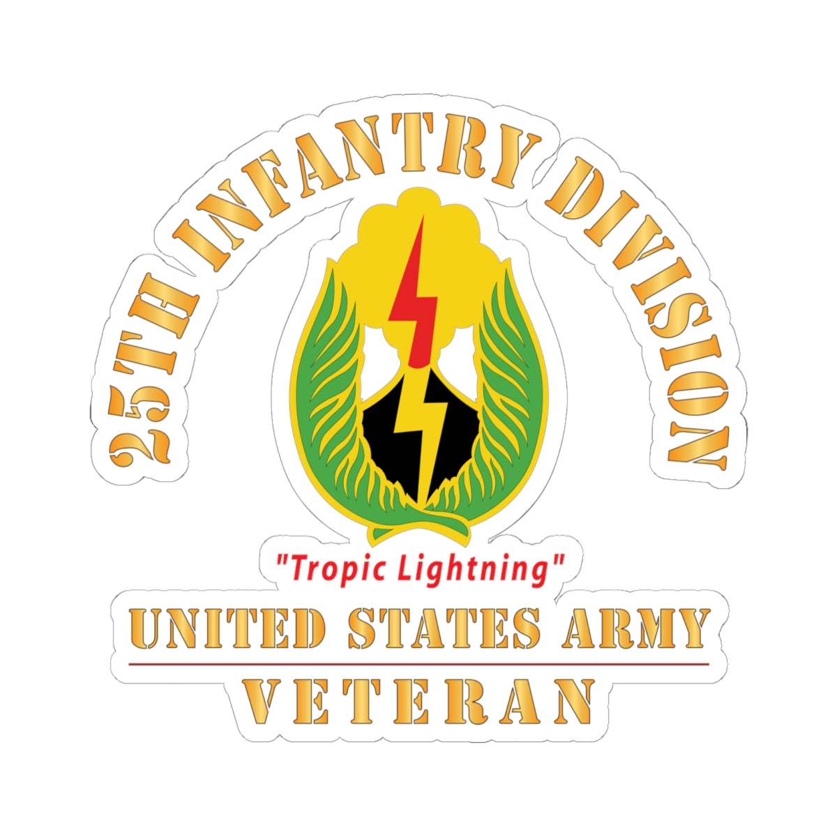 Kiss - Cut Stickers - Army - DUI - 25th Infantry Division - Tropic Lig ...