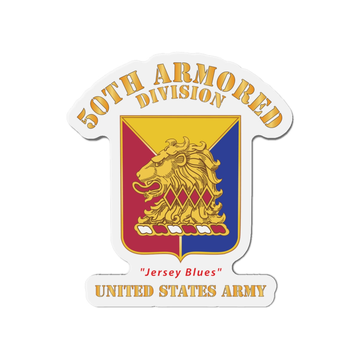 Die-Cut Magnets - Army - DUI - 50th Armored Division - Jersey Blues ...