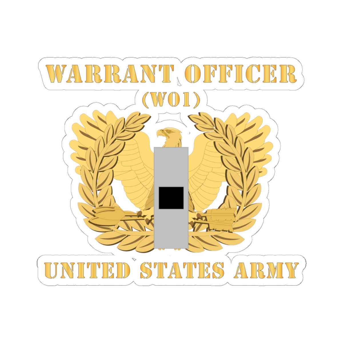Kiss-Cut Stickers - Army - Warrant Officer - W01 - Flat - Eagle and Ba ...