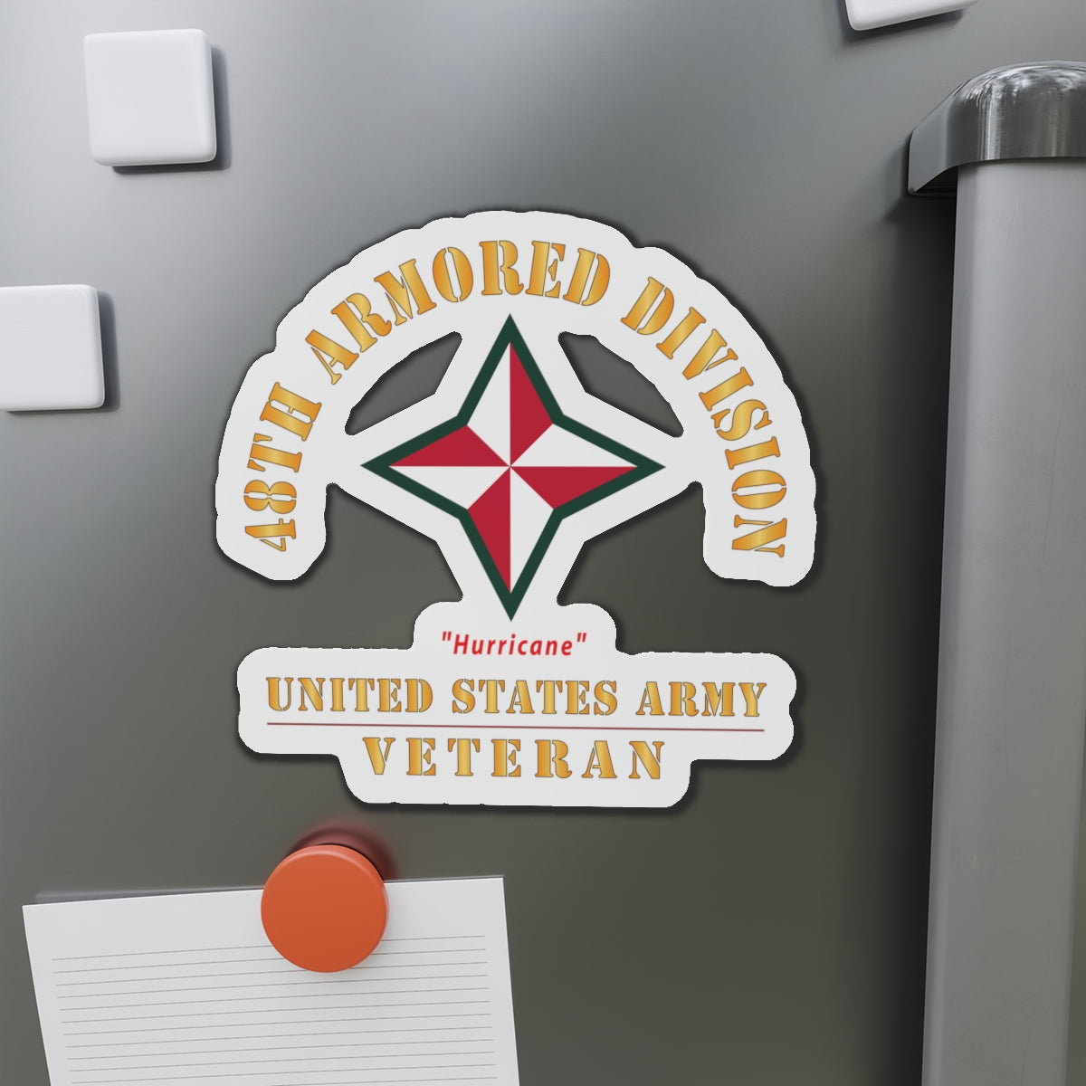 Die-Cut Magnets - Army - SSI - 48th Armored Division - Hurricane - US ...