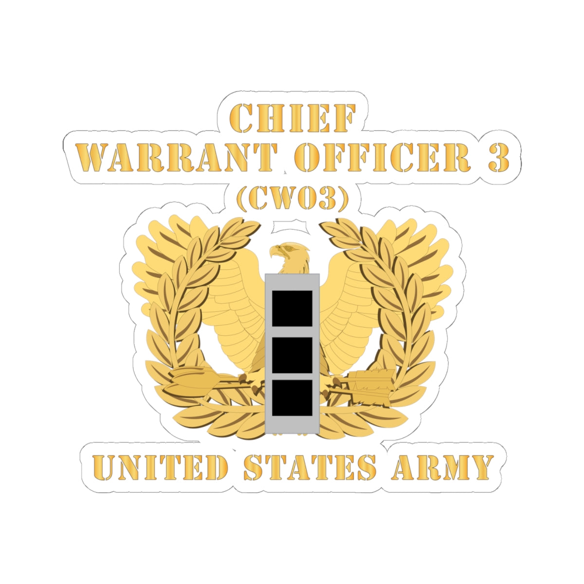 Kiss-Cut Stickers - Army - Chief Warrant Officer - CW03 - Flat - Eagle ...
