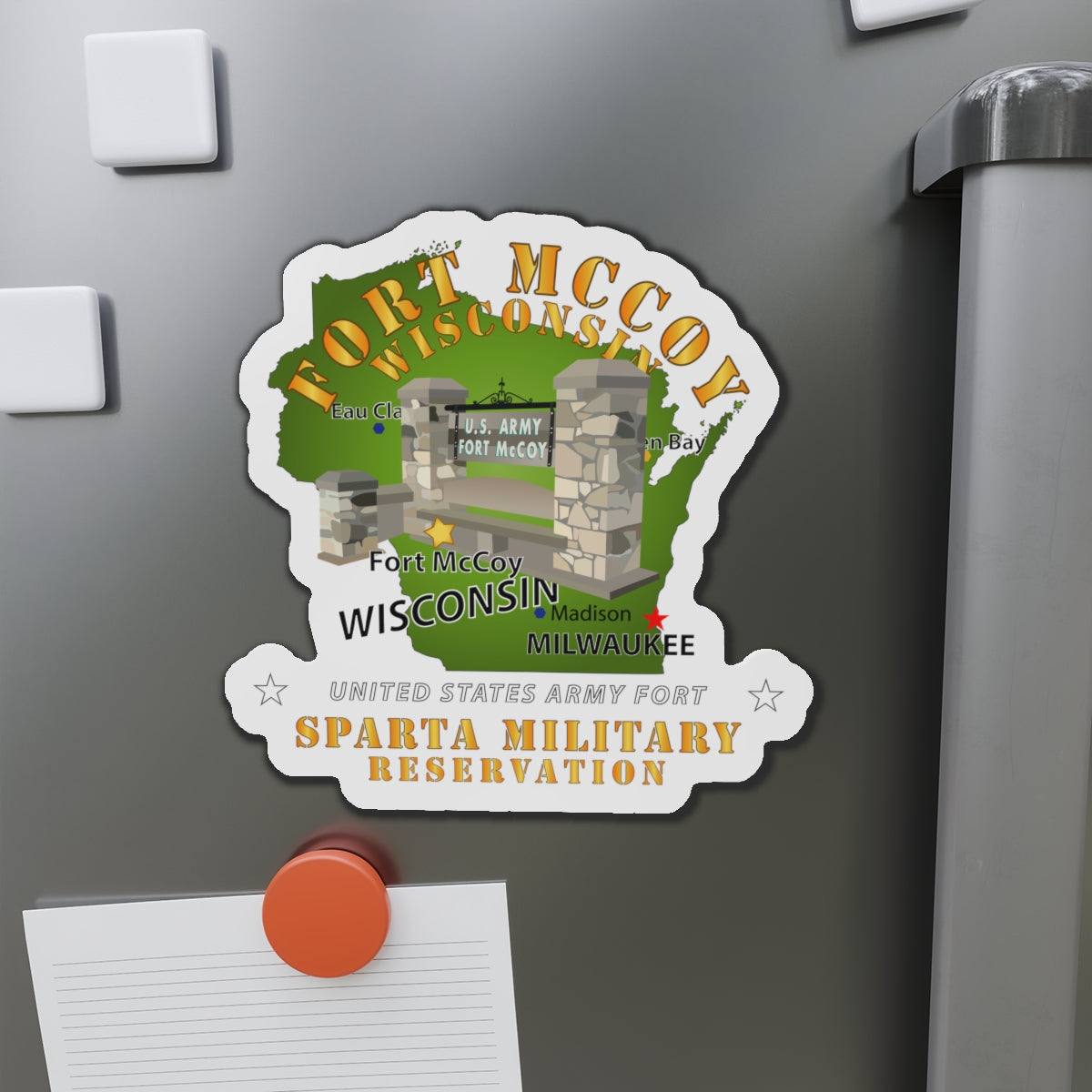 Die-Cut Magnets - Army - Ft McCoy WI - Sparta Military Resv – Army Stickers