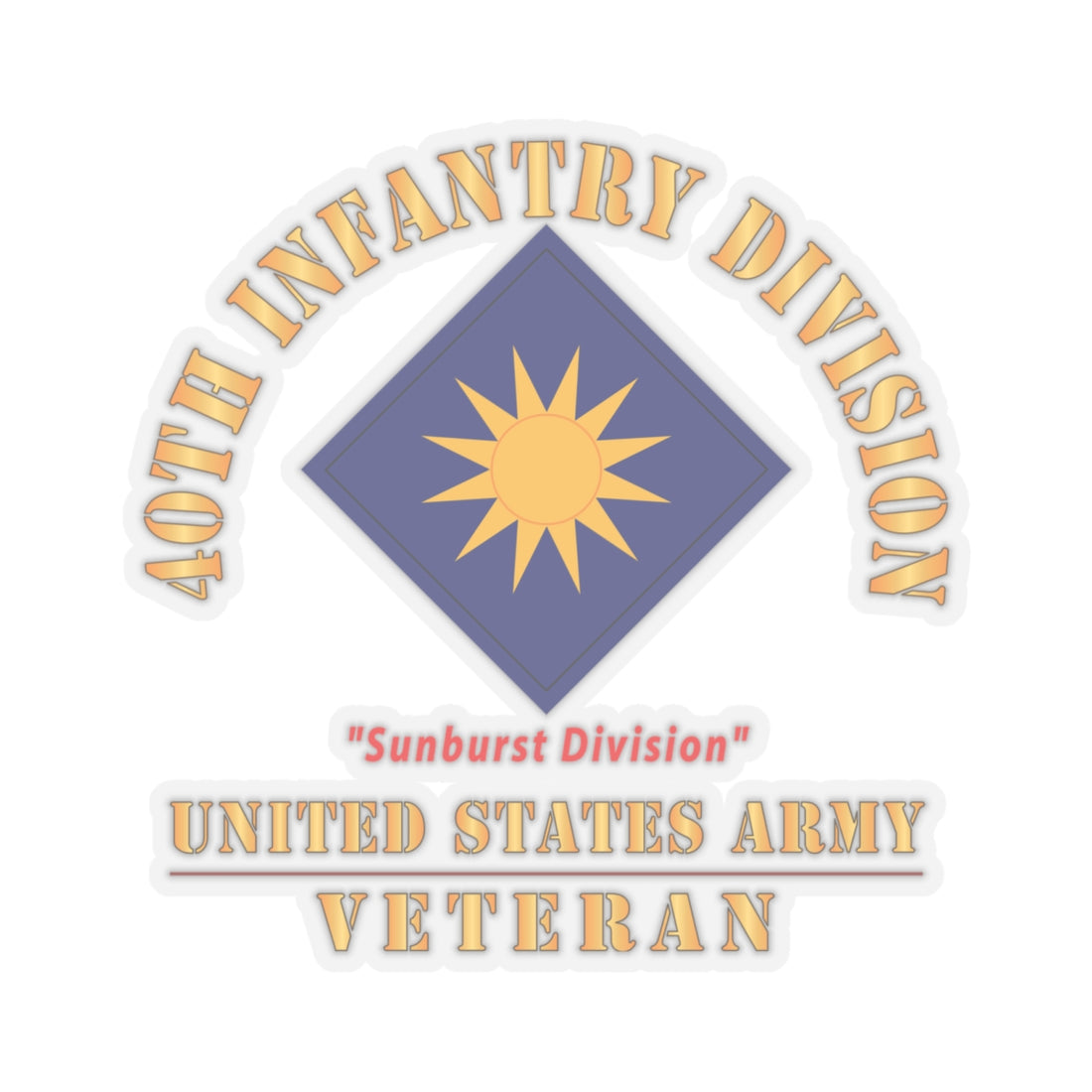 Kiss - Cut Stickers - Army - SSI - 40th Infantry Division - Sunburst D ...