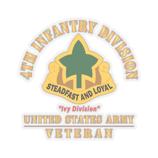 Kiss - Cut Stickers - Army - DUI - 4th Infantry Division - Ivy Divisio ...