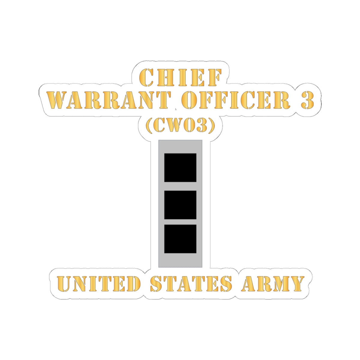 Kiss-Cut Stickers - Army - Chief Warrant Officer 3 - CW03 - Flat - X 3 ...