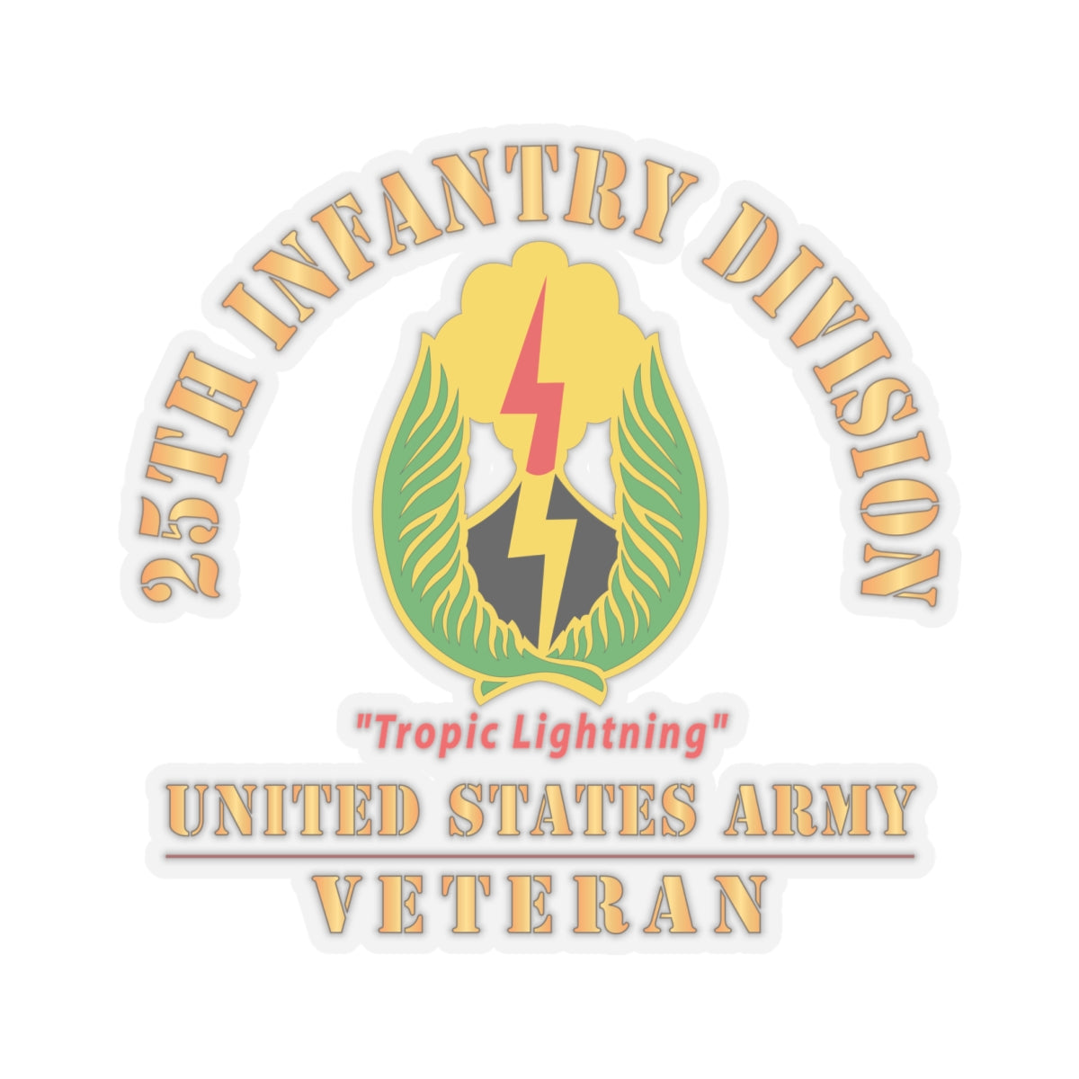 Kiss - Cut Stickers - Army - DUI - 25th Infantry Division - Tropic Lig ...