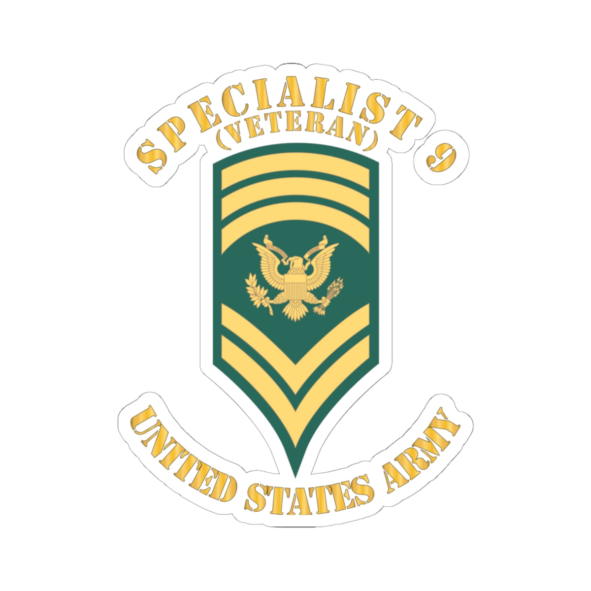 Kiss-Cut Stickers Army - Army - Enlisted - SPEC 9 - Specialist 9 - Std ...
