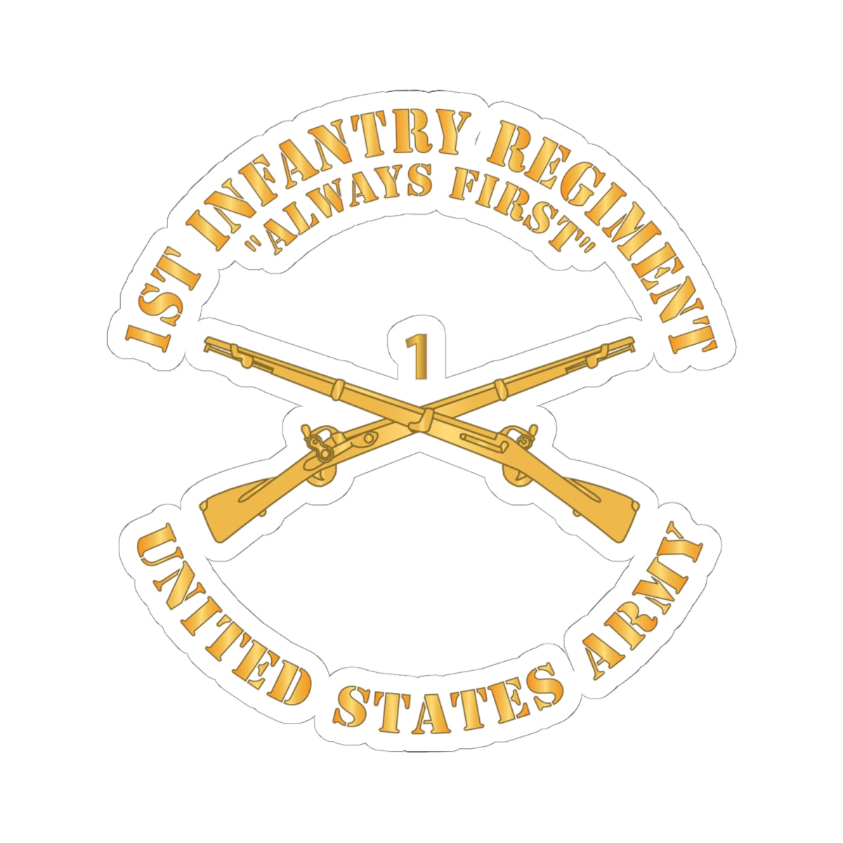 Kiss-Cut Stickers - Army - 1st Infantry Regiment Branch - Always First ...