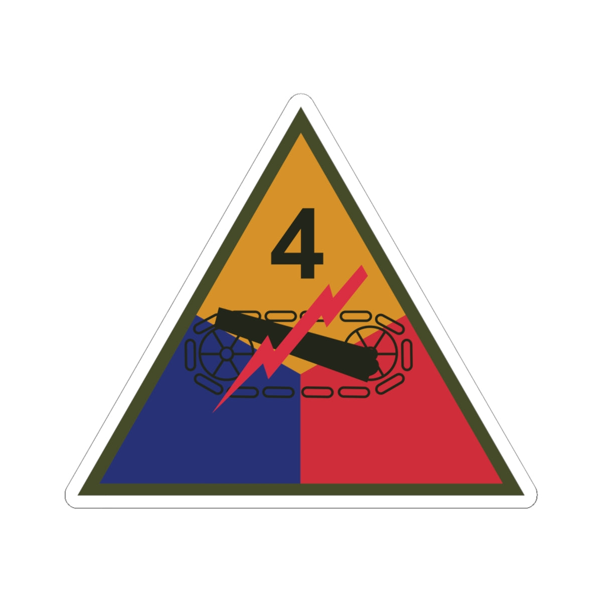 Kiss-Cut Stickers - SSI - 4th Armored Division X 300 – Army Stickers