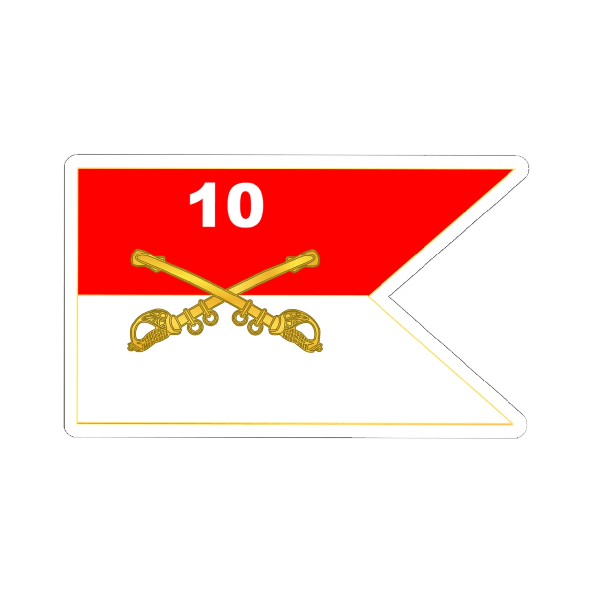 Kiss-Cut Stickers - 10th Cavalry Guidon - Buffalo Soldiers – Army Stickers