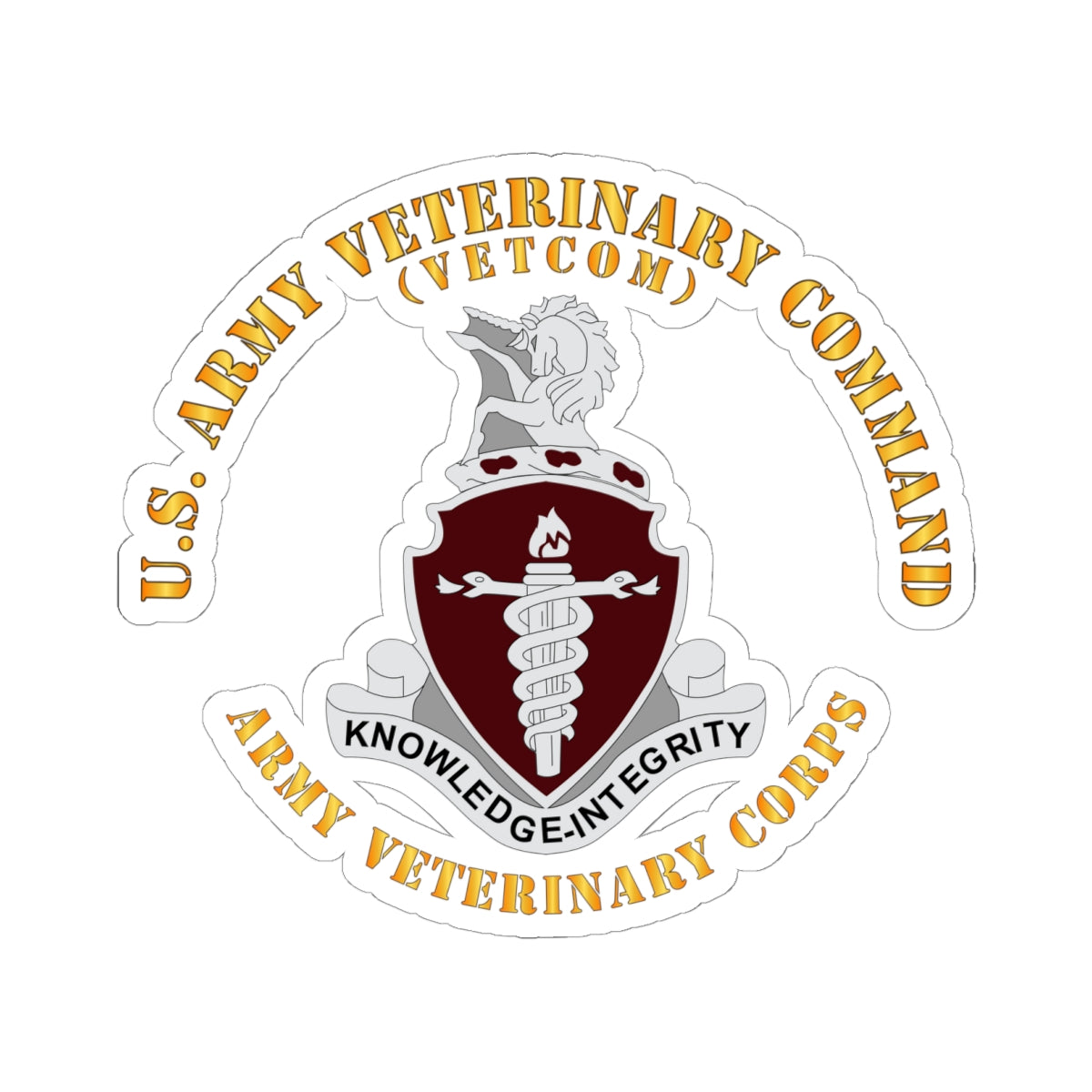 Kiss-Cut Stickers - US Veterinary Command - VETCOM - Veterinary Corps ...