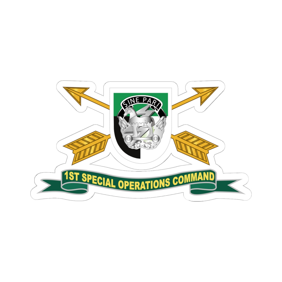 Kiss-Cut Stickers - 1st Special Operations Command (SOCOM) Flash w Br ...
